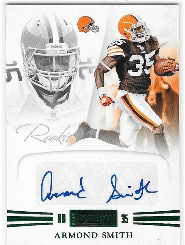 2012 PANINI PLAYBOOK #96 ARMOND SMITH GREEN AUTO #3/5 BROWNS UNION ...