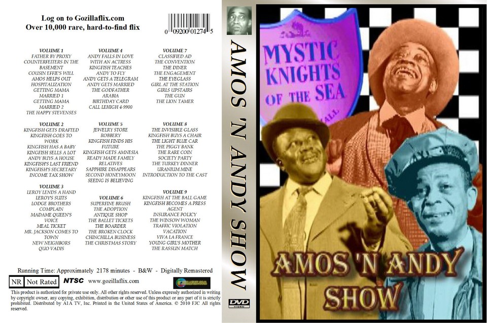 Amos n' Andy All 74 DIGITALLY RESTORED DVD Set Official GoZillaFlix New ...