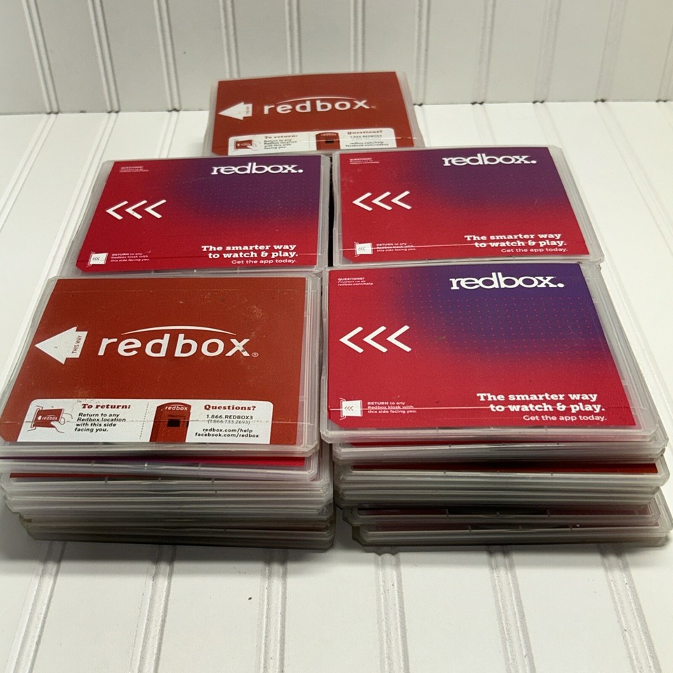 Redbox Random Lot of 50 Dvd/Blu Ray Mix Bundle With Redbox Plastic ...
