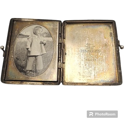 1940s Sterling Silver Elgin Travel Picture Frame Case American Art Deco ...
