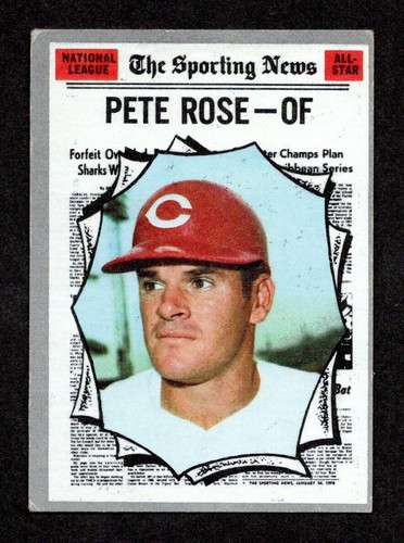 1970 Topps Baseball Card #458 Pete Rose All-Star Cincinnati Reds VG-EX+ ...