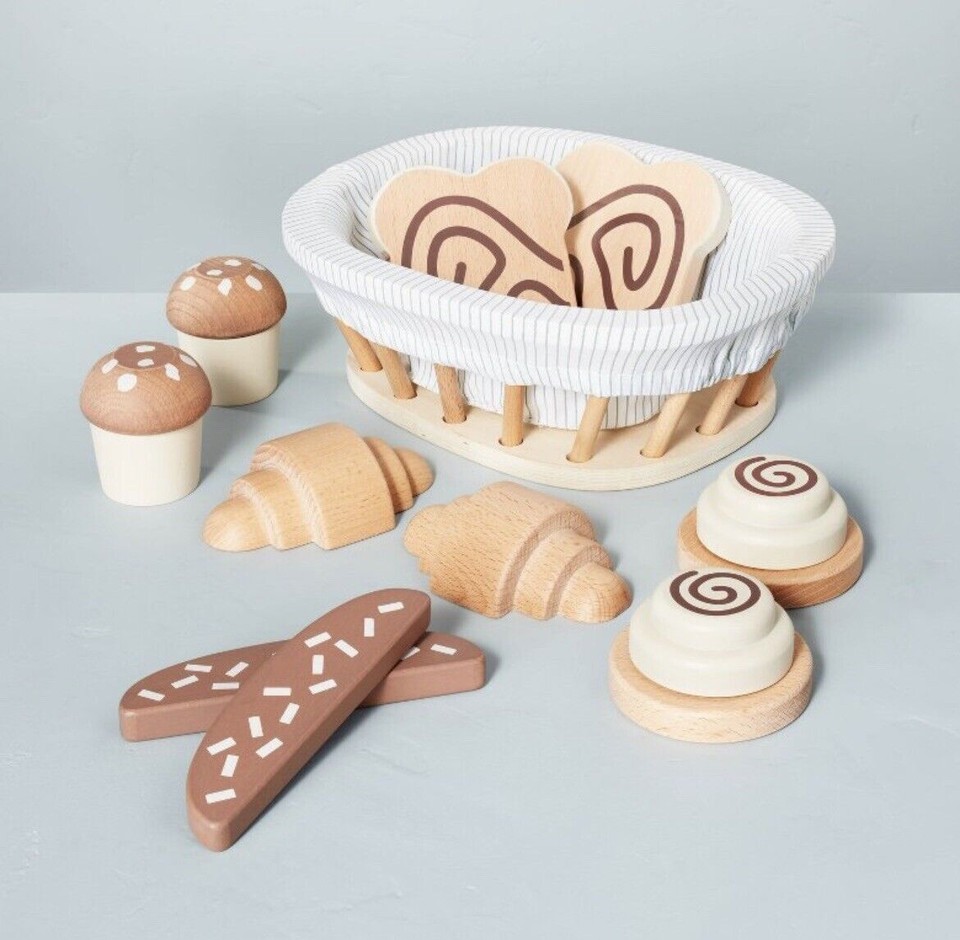 NEW IN BOX Hearth And Hand Magnolia Wood Bakery Set Toy Food ...
