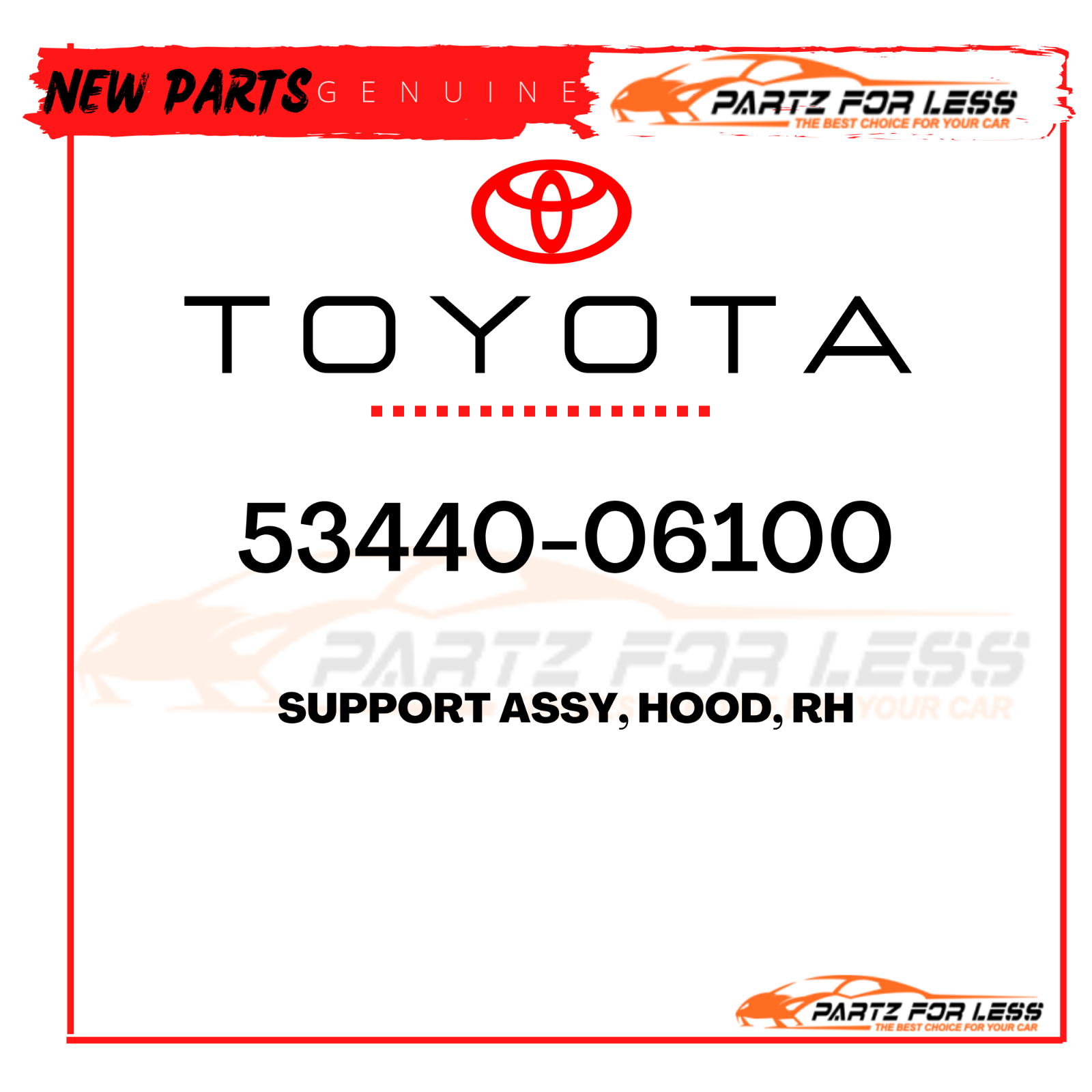53440-06100 TOYOTA GENUINE Aurion Camry Hv SUPPORT ASSY, HOOD, RH ...