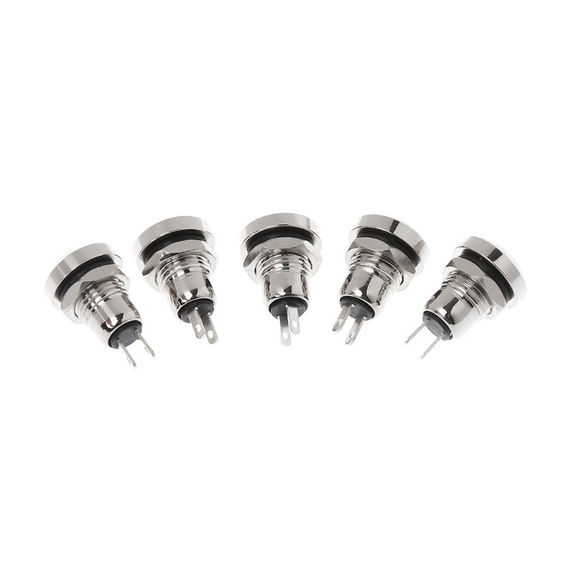 5 Pcs 8mm Metal Momentary 1NO 2 Pin Mini Push Button Switch 3A/250V AC ...