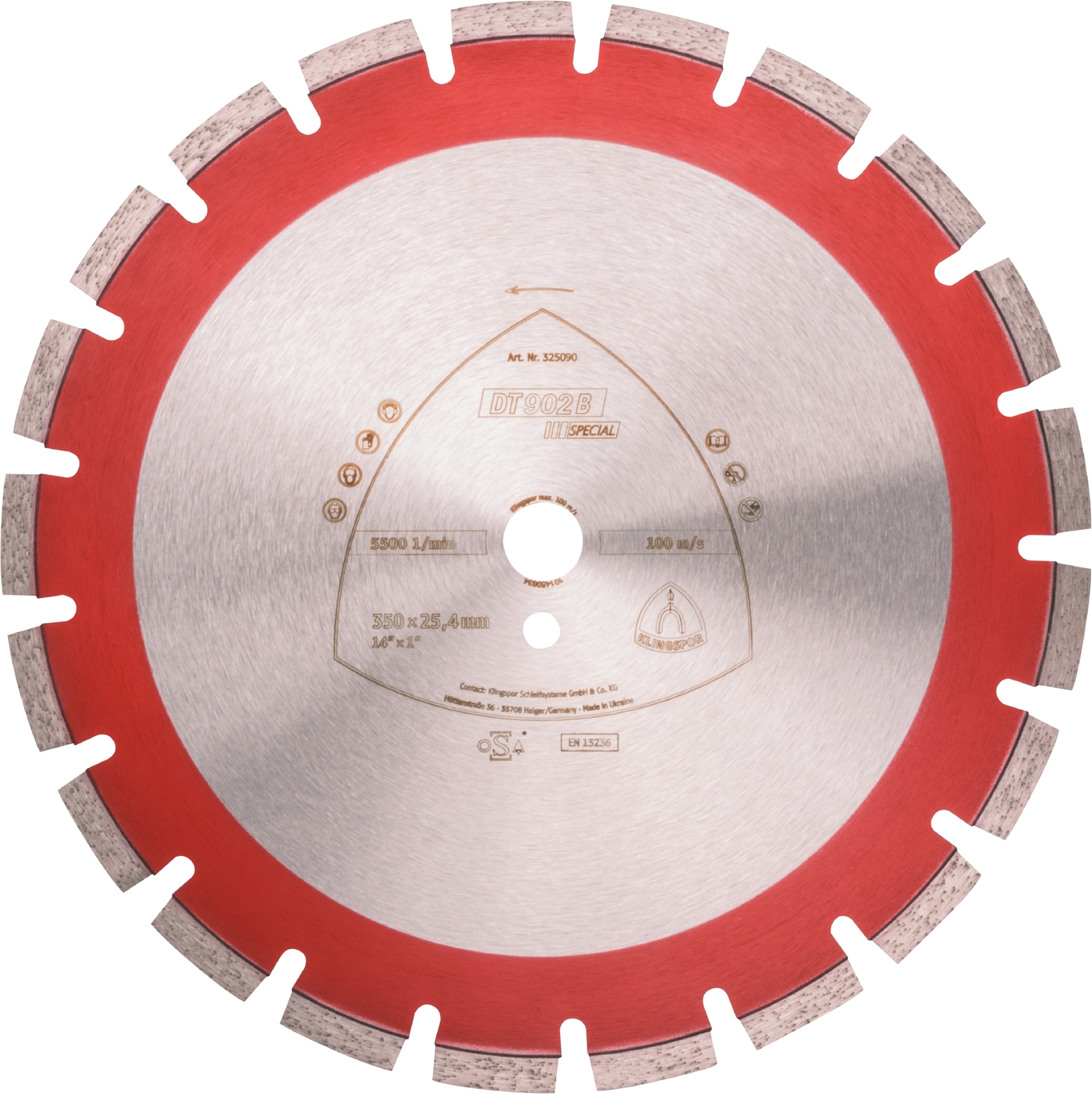 Dt 902 B Diamond Cutting Disc, 450 x 3,7 X 25,4 MM 26 Segments 40 11 MM ...
