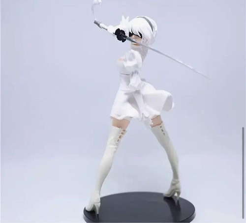 Nier Automata 2B White Costume Battle Pose Figure | eBay