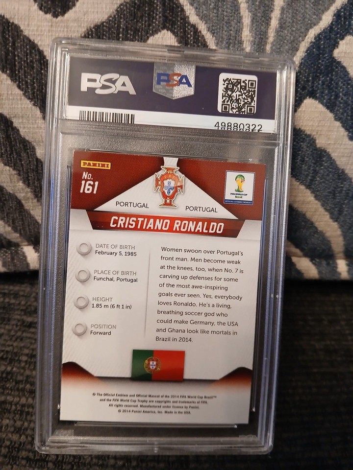 2014 Panini Prizm World Cup Cristiano Ronaldo #161 Gem Mint 10 | eBay