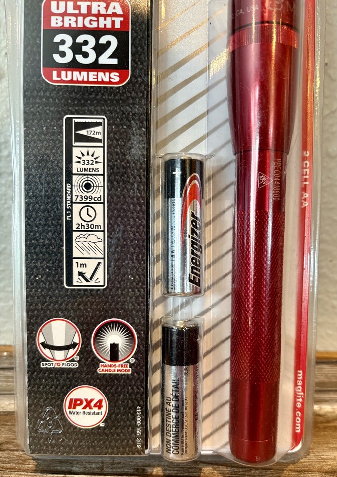 MAGLite Mini PRO LED 2-Cell AA Flashlight, SP2P03H, Red, BNIP | eBay