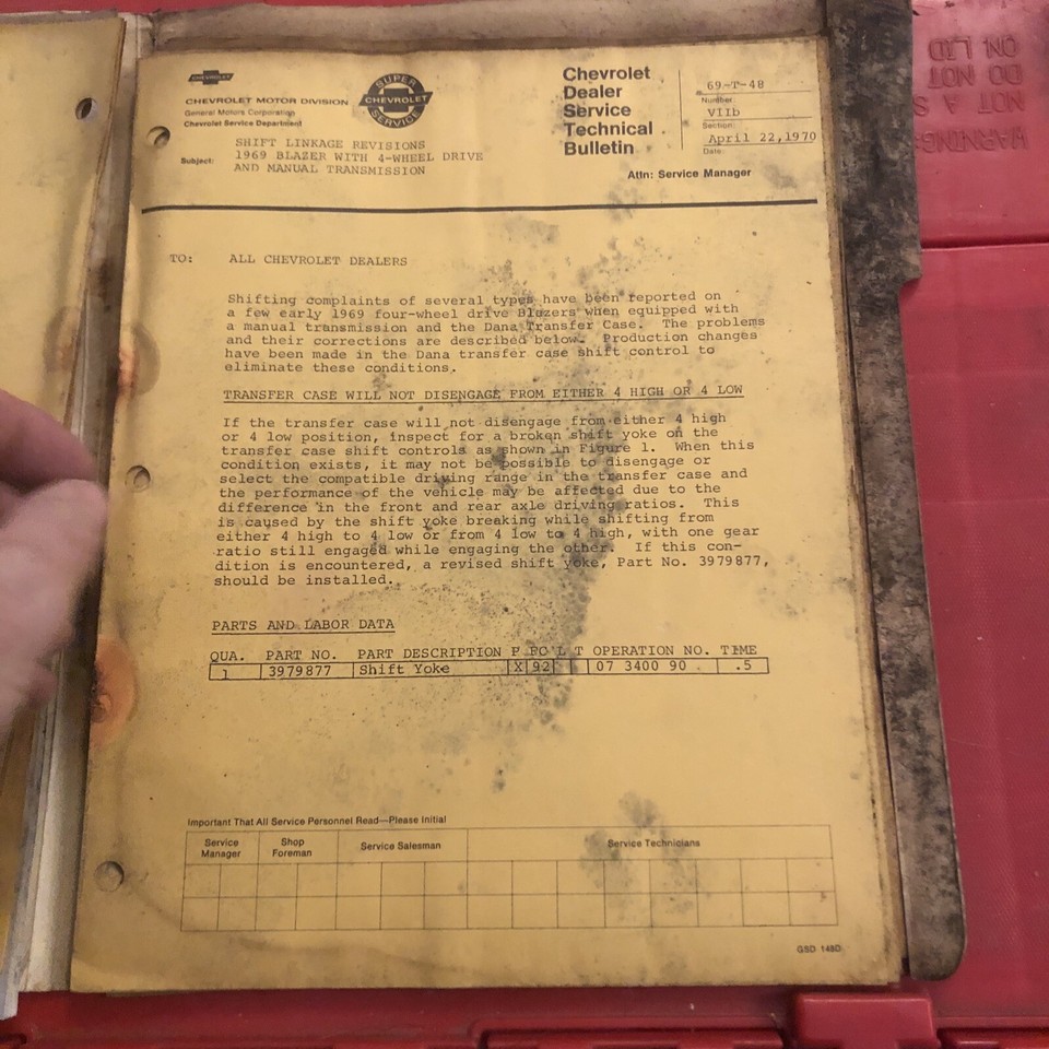 Original 1970 GM Chevrolet Dealer Service Information Bulletins | eBay