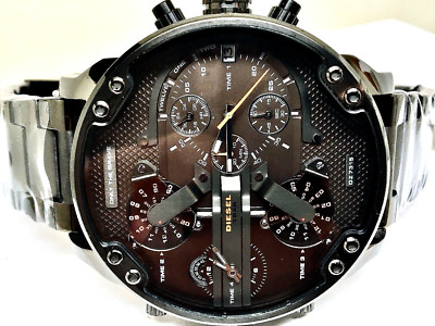 AUTHENTIC DIESEL DZ7315 MEN'S WATCH MR DADDY GREY STAINLESS STEEL /NO ...