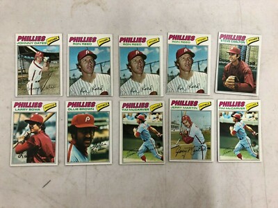 Vintage Lot of 10 Topps 1977 Philadelphia Phillies Baseball Trading ...