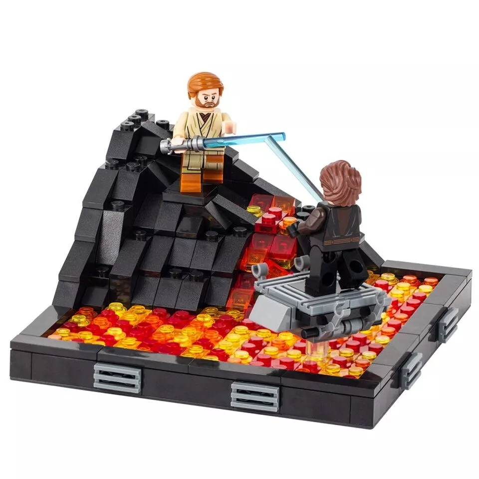 Lego Star Wars Duel on Mustafar MOC Diorama with Anakin & Obi-Wan mini ...