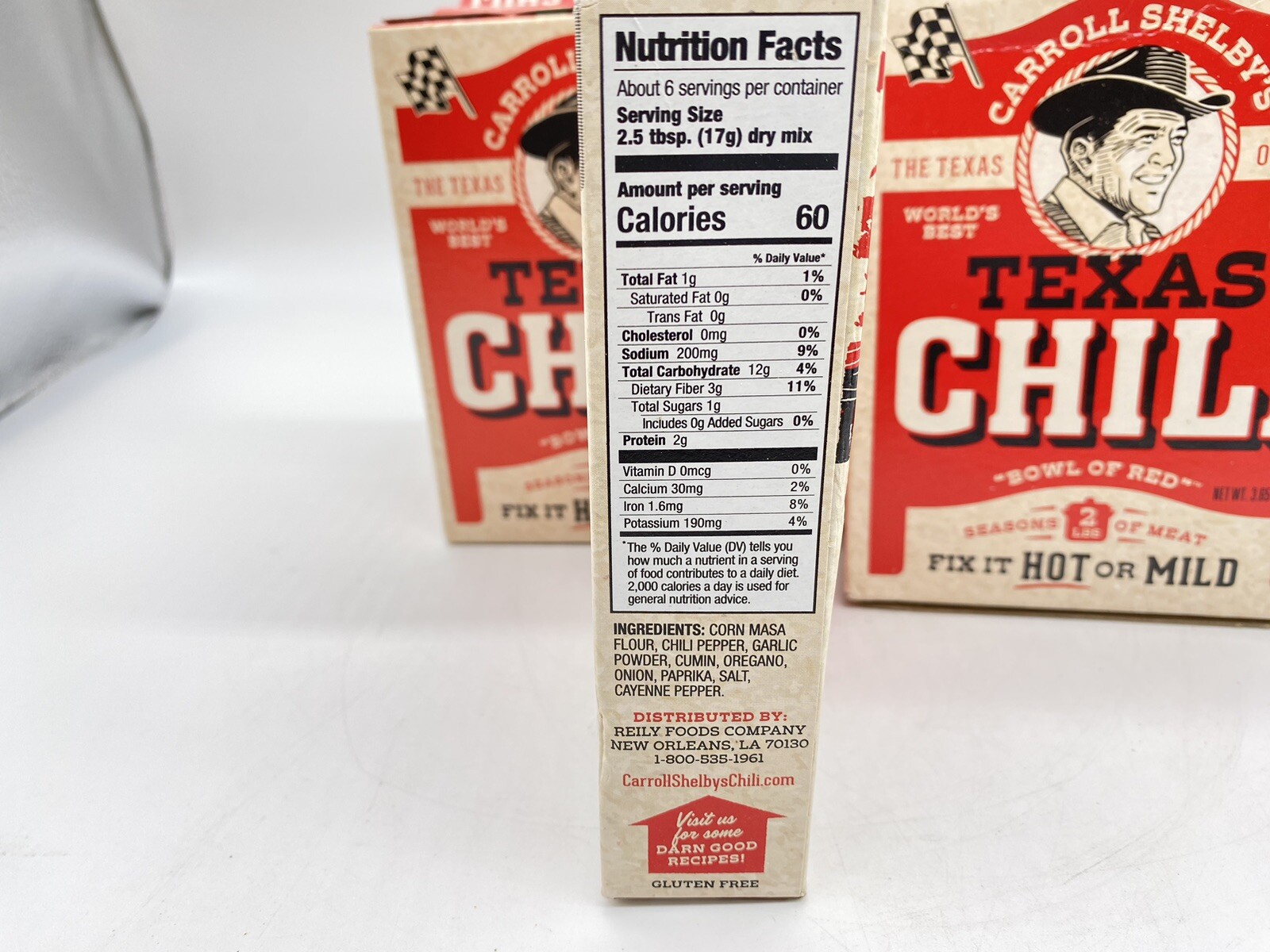 Carroll Shelby's Original Texas Chili Mix Kit, 8/3.65 Ounce Boxes BB:09 ...