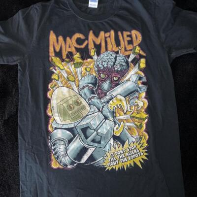 RARE Mac Miller Aliens Fighting Robots Macadelic Tour black T shirt ...