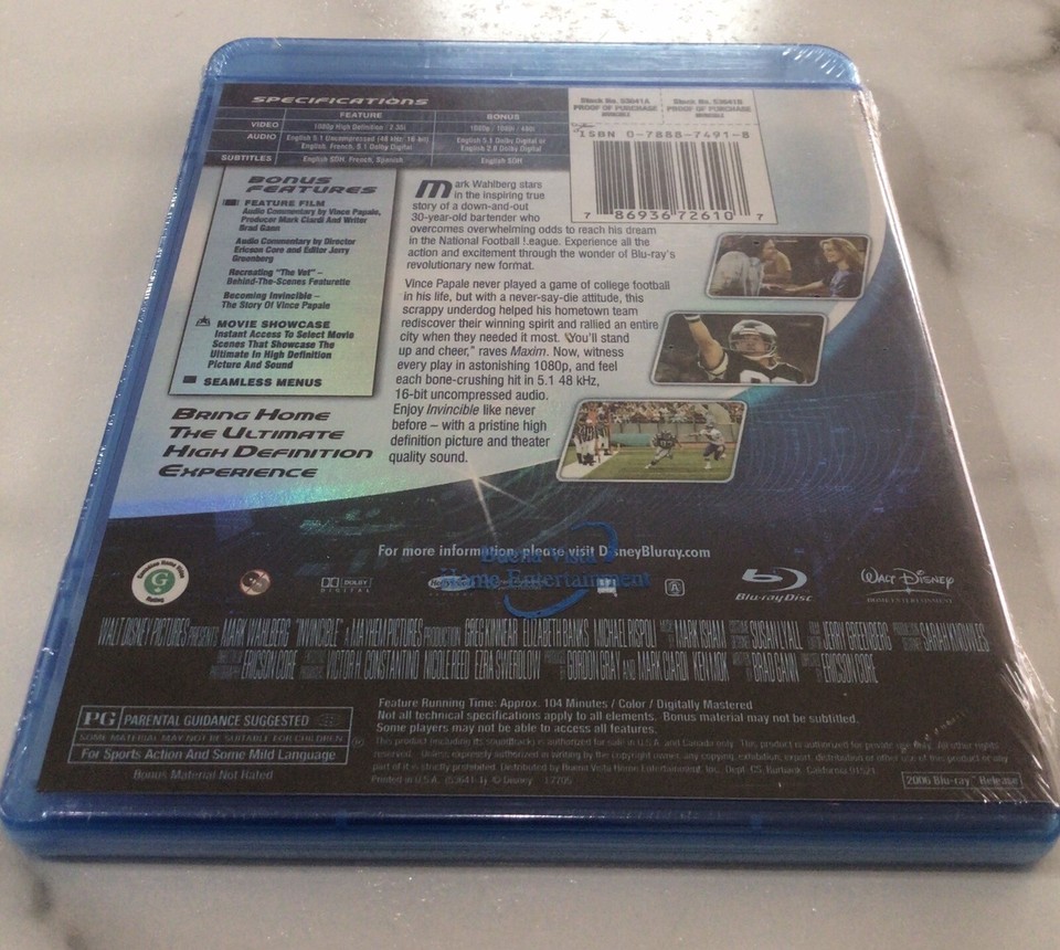 Invincible (Blu-ray, 2006) 786936813722 | eBay