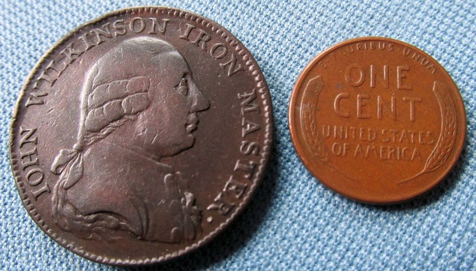1787 John Wilkinson Iron Master Halfpenny Conder Token Forge Reverse ...