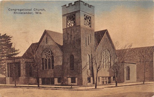 B46/ Rhinelander Wisconsin Wi Postcard 1914 Congregational Church | eBay