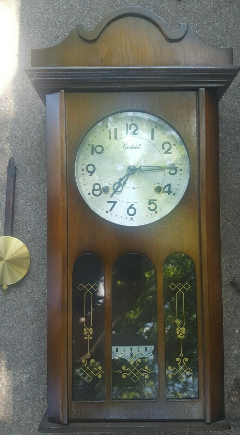 Vintage Centurion 35 Day Wall Clock W/Key & Pendulum | eBay