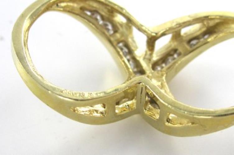 14Kt Yellow Gold Diamond Infinity Slide Pendant Charm | eBay