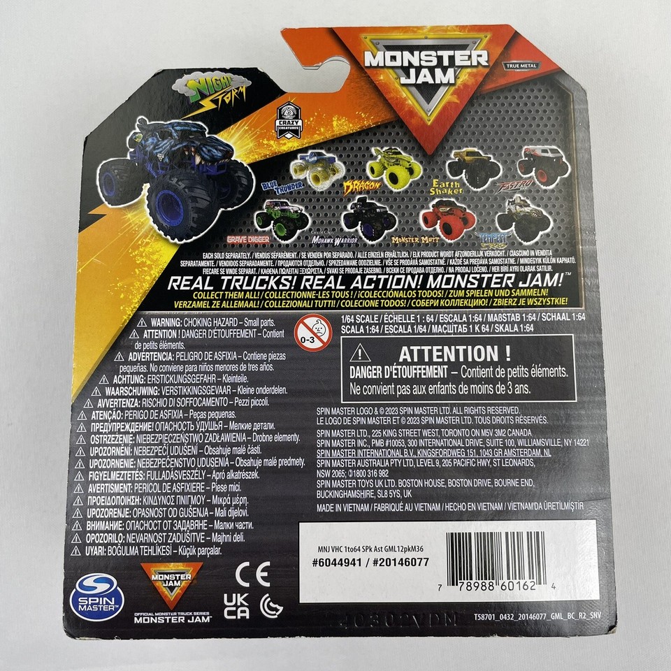 Spin Master Monster Jam SET OF 4 “Night Storm” Series 36 Collectible ...