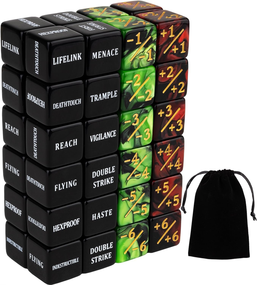 48 Pieces Abilities Keywords MTG Dice Counters plus One Life Counter Dice Bulk C | eBay