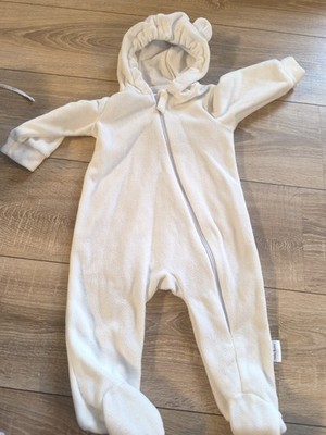 Fleece Overall Gr. 75 80 Weiß Baby Wie Neu mit Kapuze Strampler | eBay.de
