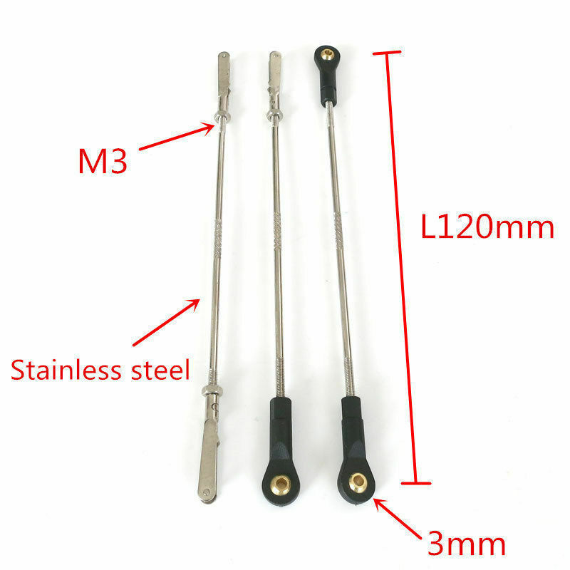 Servo Rudder M3 Steering Linkage Arm Linkage L120mm for Fixed Wing RC ...
