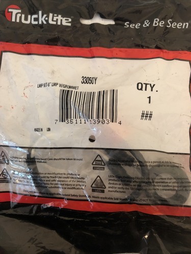 TRUCK-LITE 33050Y 33 SERIES LED AMBER LAMP KIT W/GROMMET 8 INCH 12V NEW ...