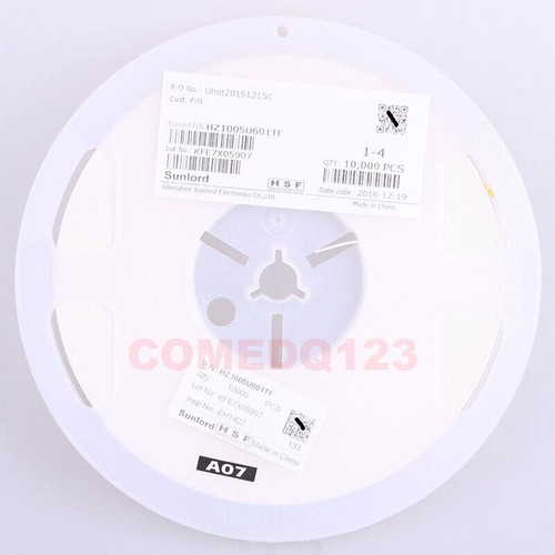 100PCSx 0402 600R(600Ω)@100MHz ±25% 300mA HZ1005U601TF Sunlord Ferrite ...
