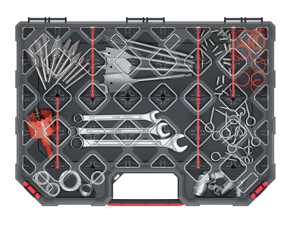 Tager DIY Storage Organiser Compartment Parts Cabinet Screws Carry Case ...