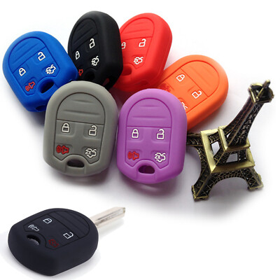 Silicone Car Key Cover Fob Case Shell For Ford Mustang Expedition Edge ...