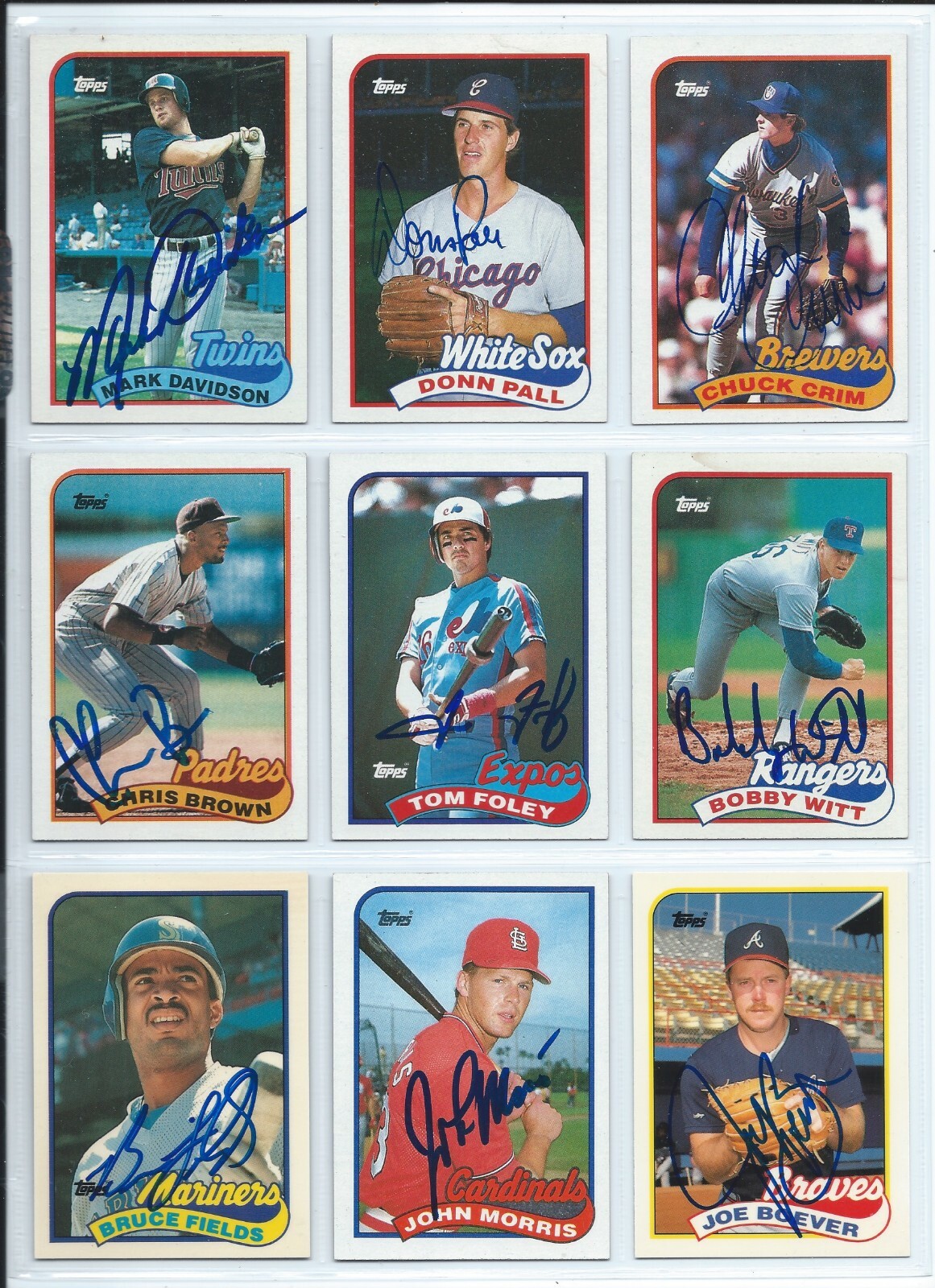 1989 Topps autographed baseball cards, fill your set; YOU PICK, signed ...