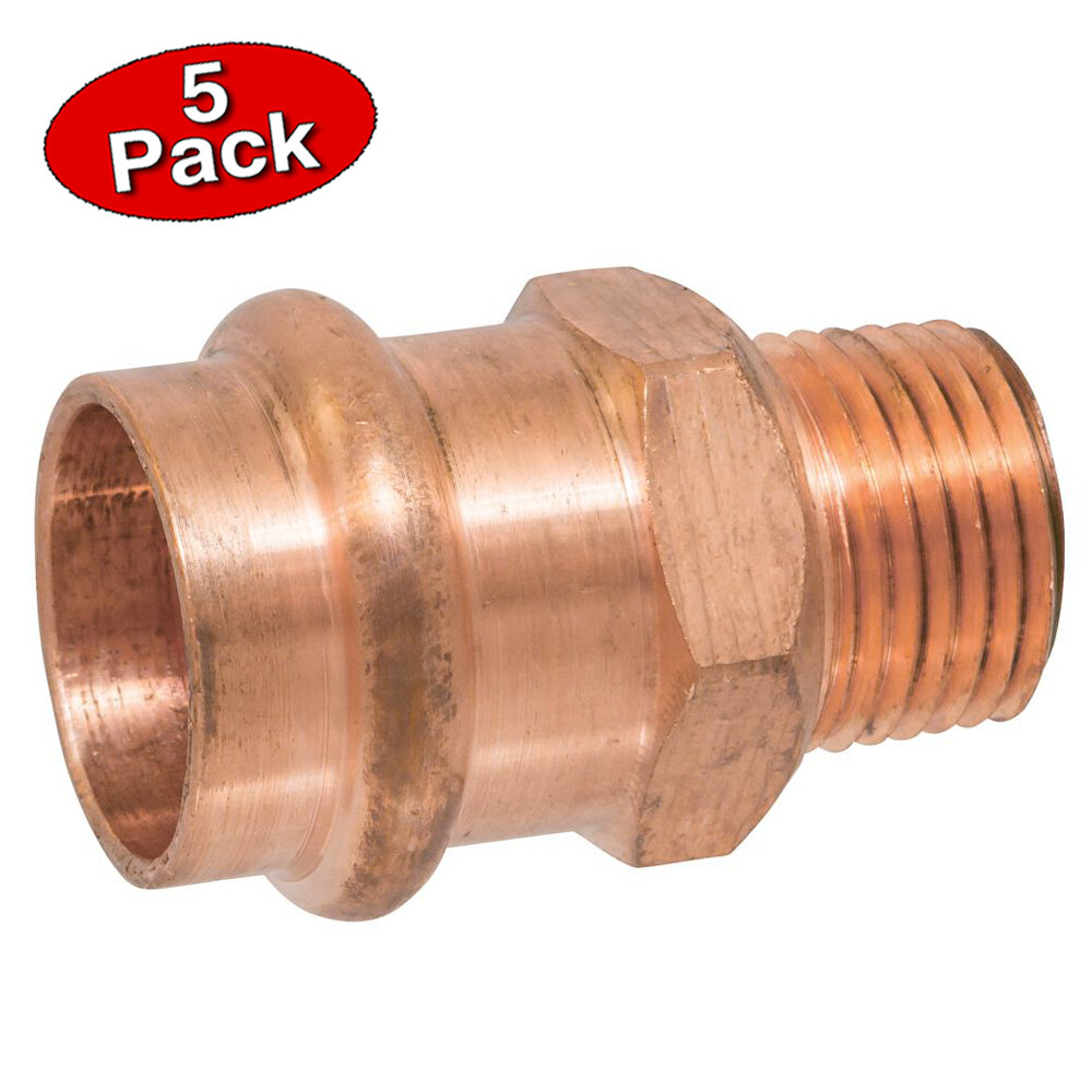 Press P x MPT 1" Press x 3/4" Male Copper Reducing Adapter- 5 Pack | eBay