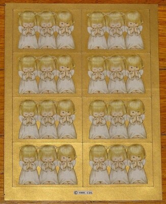 VINTAGE HALLMARK RUTH MOREHEAD GIRL CHILD ANGELS~CHERUBS TRIO STICKERS ...