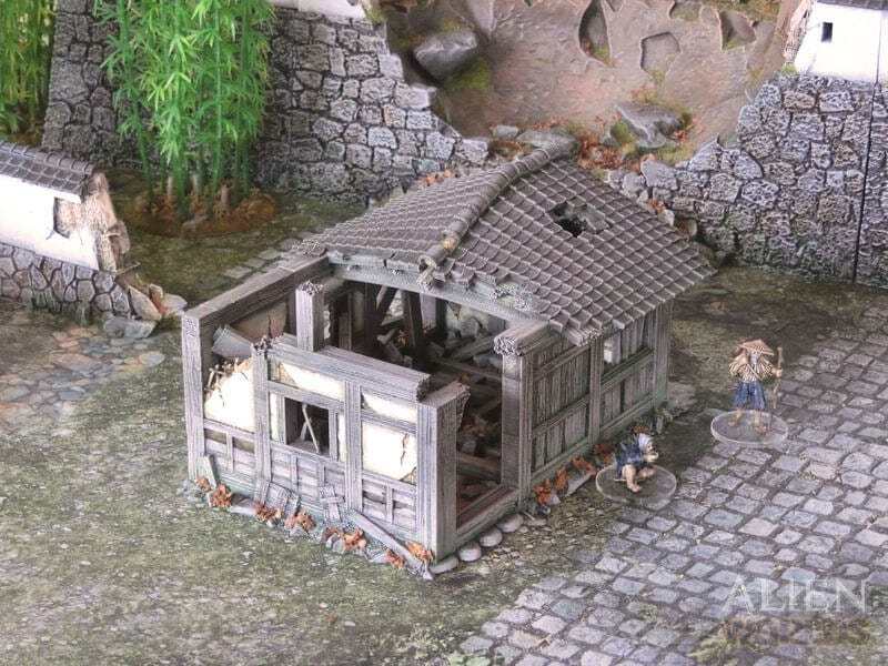 Samurai Ruined Hut - Tabletop Terrain Compatible with Test of Honor ...