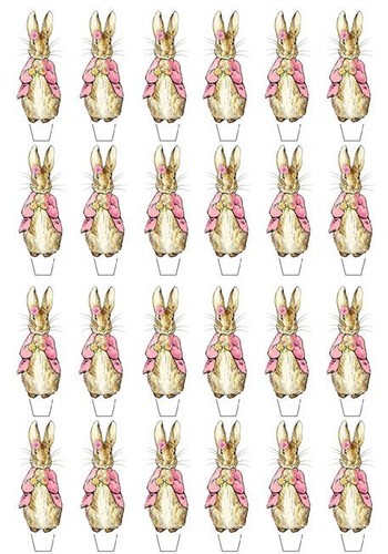Flopsy Bunny Peter Rabbit Edible Wafer Cup Cake Toppers Standing or ...