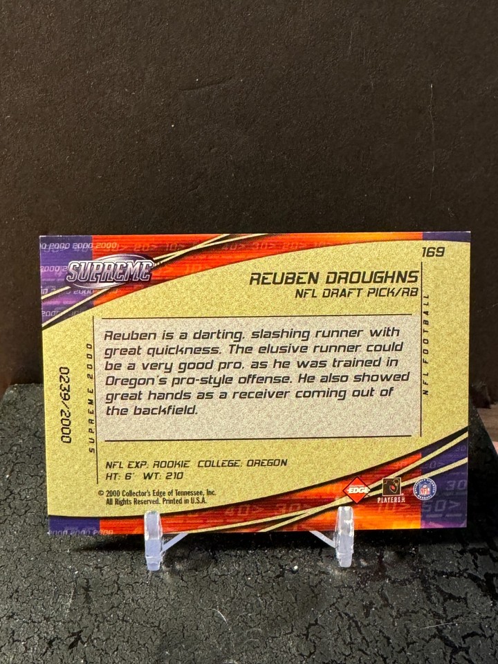 2000 Supreme Football Reuben Droughns Card #169 #0239/2000 | eBay