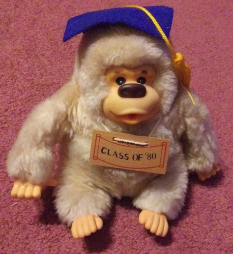 VINTAGE RUSS GONGA THUMB SUCKING MONKEY CLASS OF '80 GRADUATION CAP ...