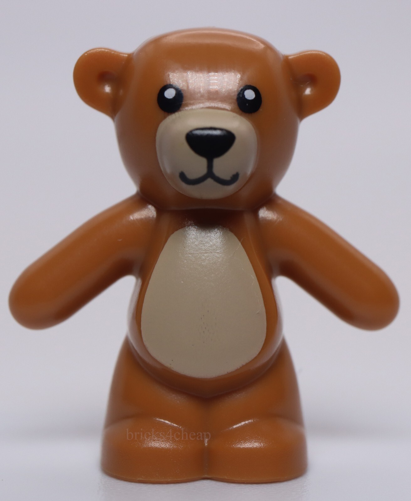 Lego Teddy Bear with Black Eyes Nose and Mouth Tan Stomach and Muzzle ...