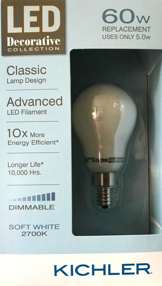 Kichler LED Light Bulb Decorative Collection 60W A15C Candelabra Base ...