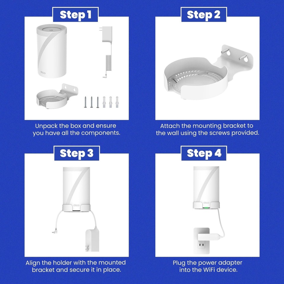 Wall Mount for TP-Link Deco BE63/ BE65/BE10000/BE11000 Mesh Wi-Fi 7 ...