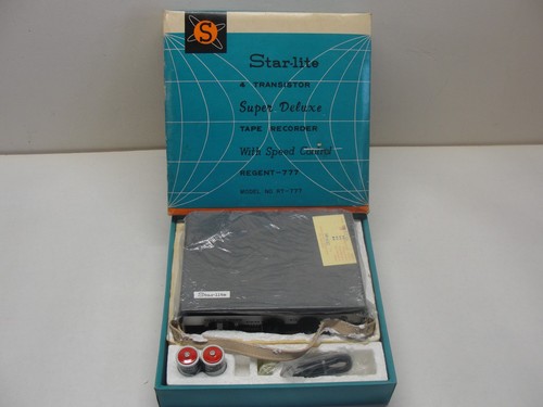 STARLITE 4 TRANSISTOR SUPER DELUXE TAPE RECORDER W/ SPEED CONTROL RT ...