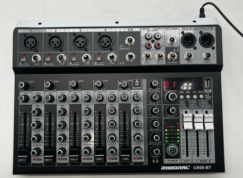 Riworal 6 Channel Audio Interface Sound Board Mixing Console | eBay