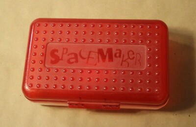 Spacemaker Pencil Box Red & Frosted Clear Vintage 90's Plastic Storage ...