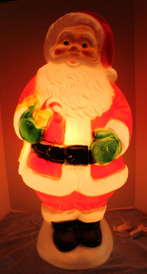 Vintage General Foam Santa Claus Lighted Blow Mold Christmas Yard Decor ...