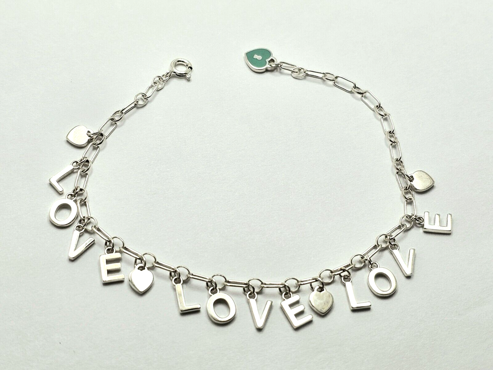 Tiffany & Co Love Notes Charm Sterling Silver Bracelet | eBay