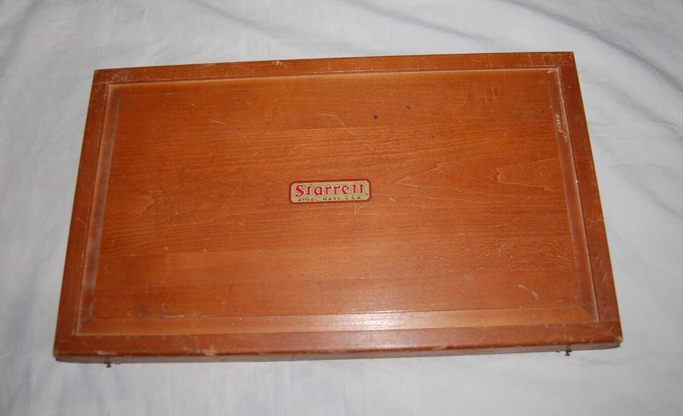 Vintage Large Starrett Wood Raised Panel Micrometer Case ONLY 19 1/2 ...