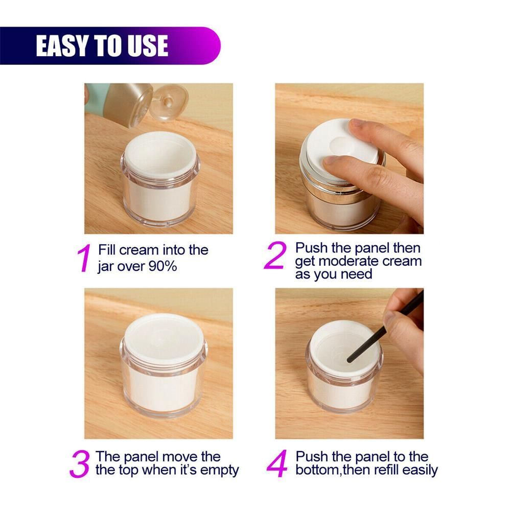 Travel Cream Lotion Container Acrylic Cans Press Cream Jar Vacuum ...