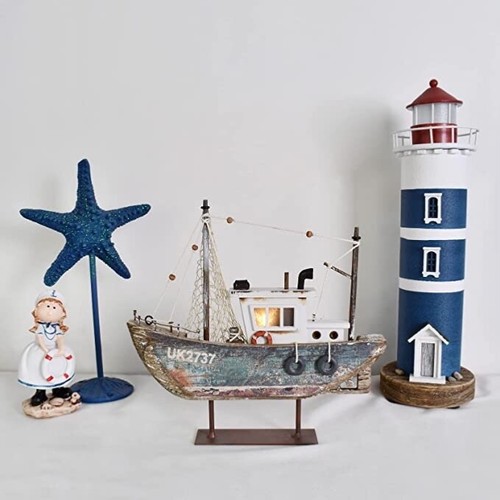 Decorative Sail Boats Decor with Lights Nautical Decor Rustic Beach ...