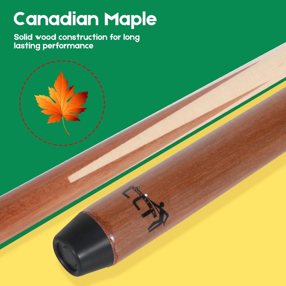 LING LI TE LLT 36" 1-Piece Canadian Maple Billiard Pool Cue Stick- 4 ...